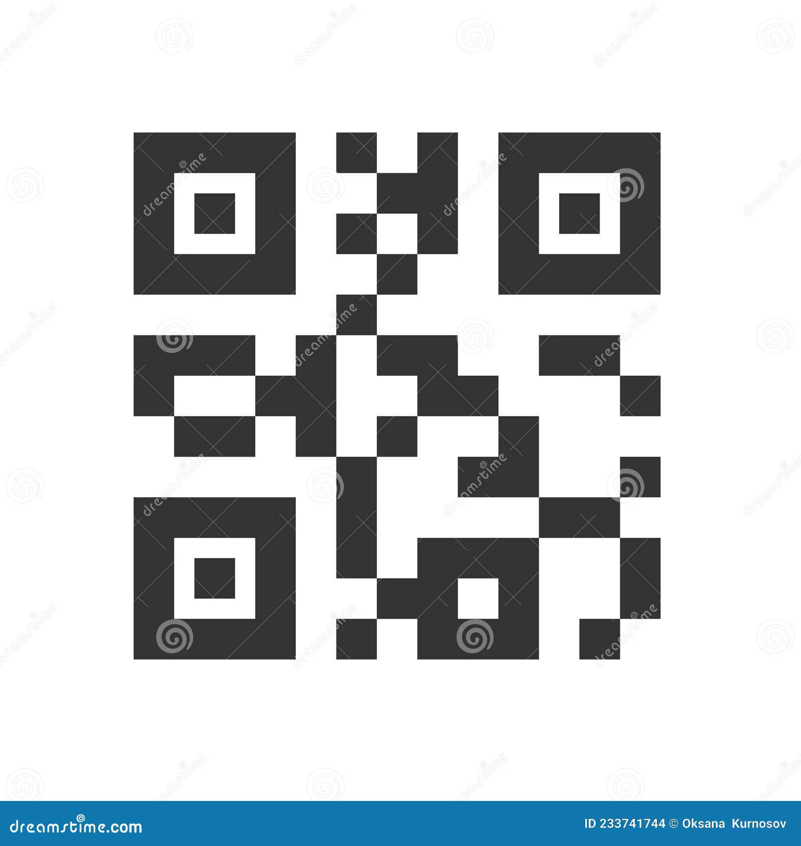 QR Code Vector Icon. QR Code Sample For Smartphone Scanning Vector ...