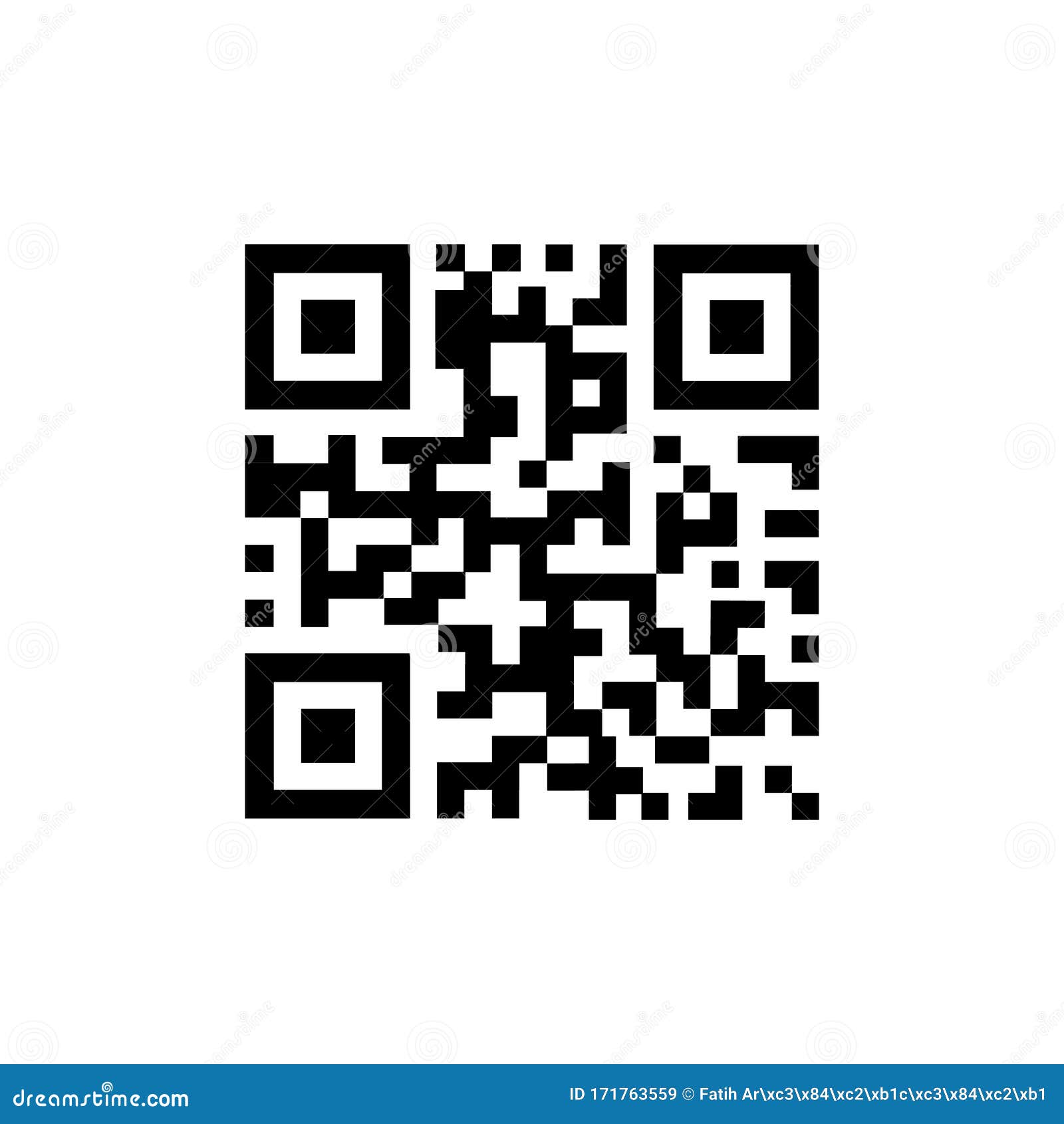 QR Code Vector Icon. QR Code Sample for Smartphone Scanning. Isolated ...