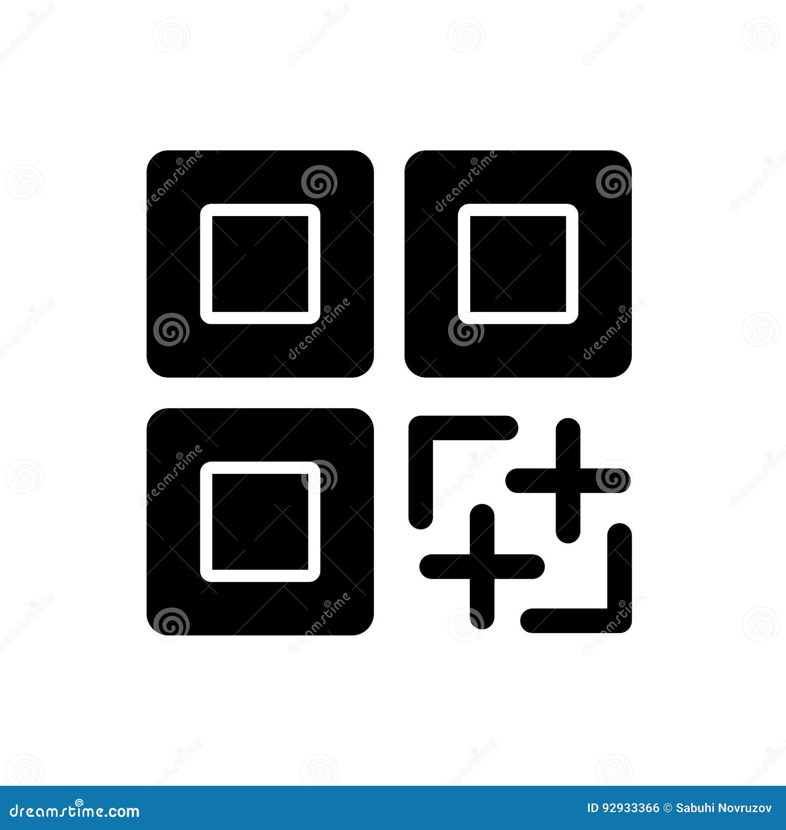 QR Code Vectorpictogram De Zwart-witte Illustratie Van De Qrcode Stevig ... QR Code Vectorpictogram De Zwart-witte Illustratie Van De Qrcode Stevig ...
