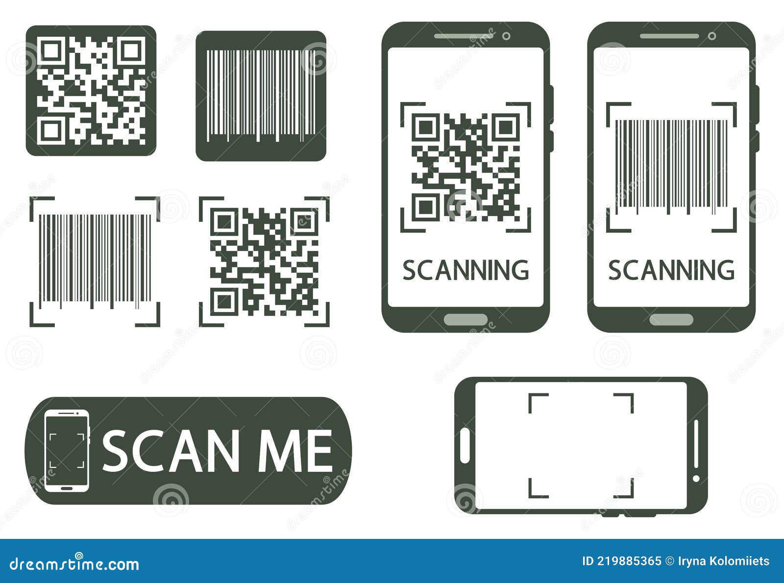 QR Code Verification Concept. Machine-readable Barcode on Smartphone ...