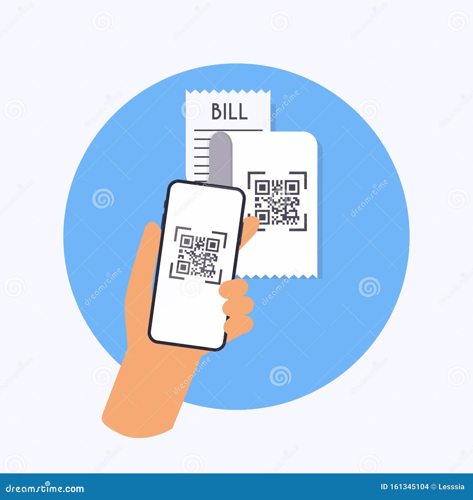 Qr Code Verification Scan Qr Code To Mobile Phone From Bill Electronic Digital Technology