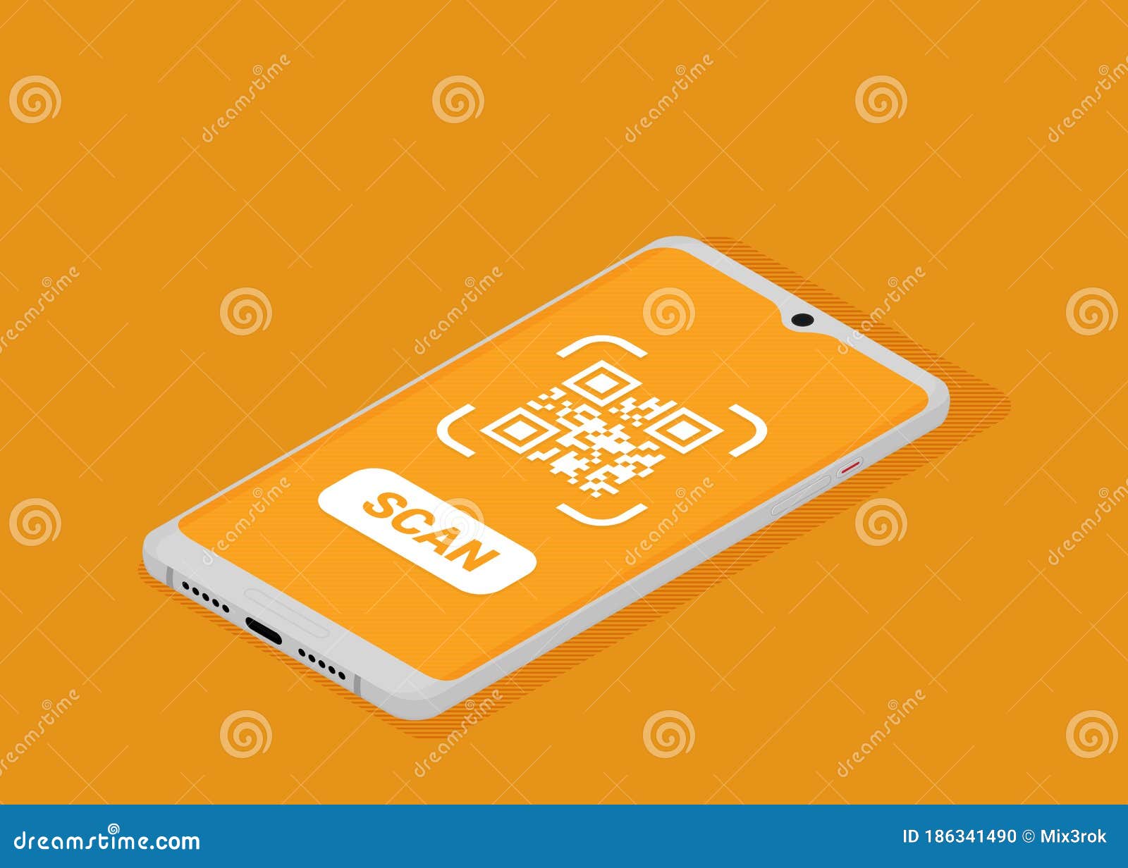Qr Code Verification Service Web Banner Isometric Vector Stock Vector Illustration Of