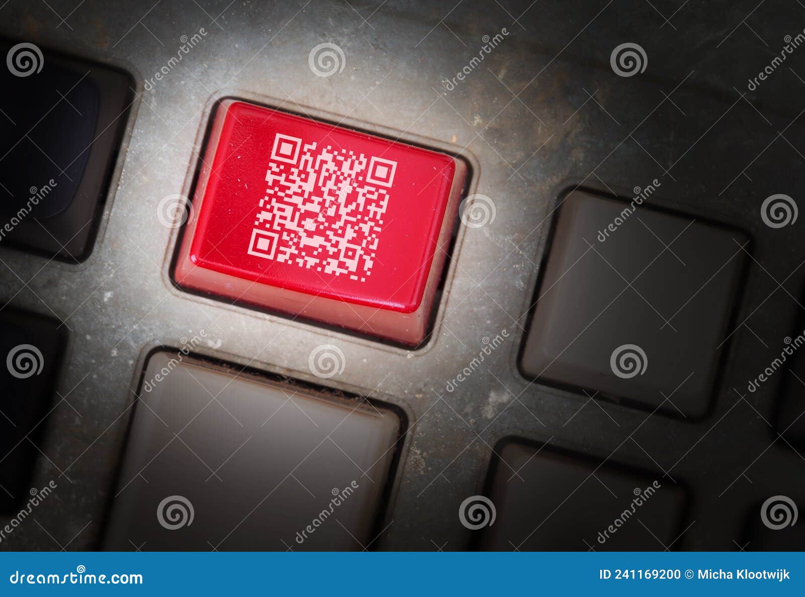 QR-code on a Vintage Keyboard Stock Photo - Image of space, white ...