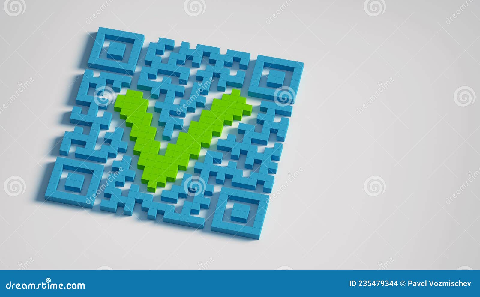 QR Code on a White Background - Approved. Positive Virus Test. 3d ...