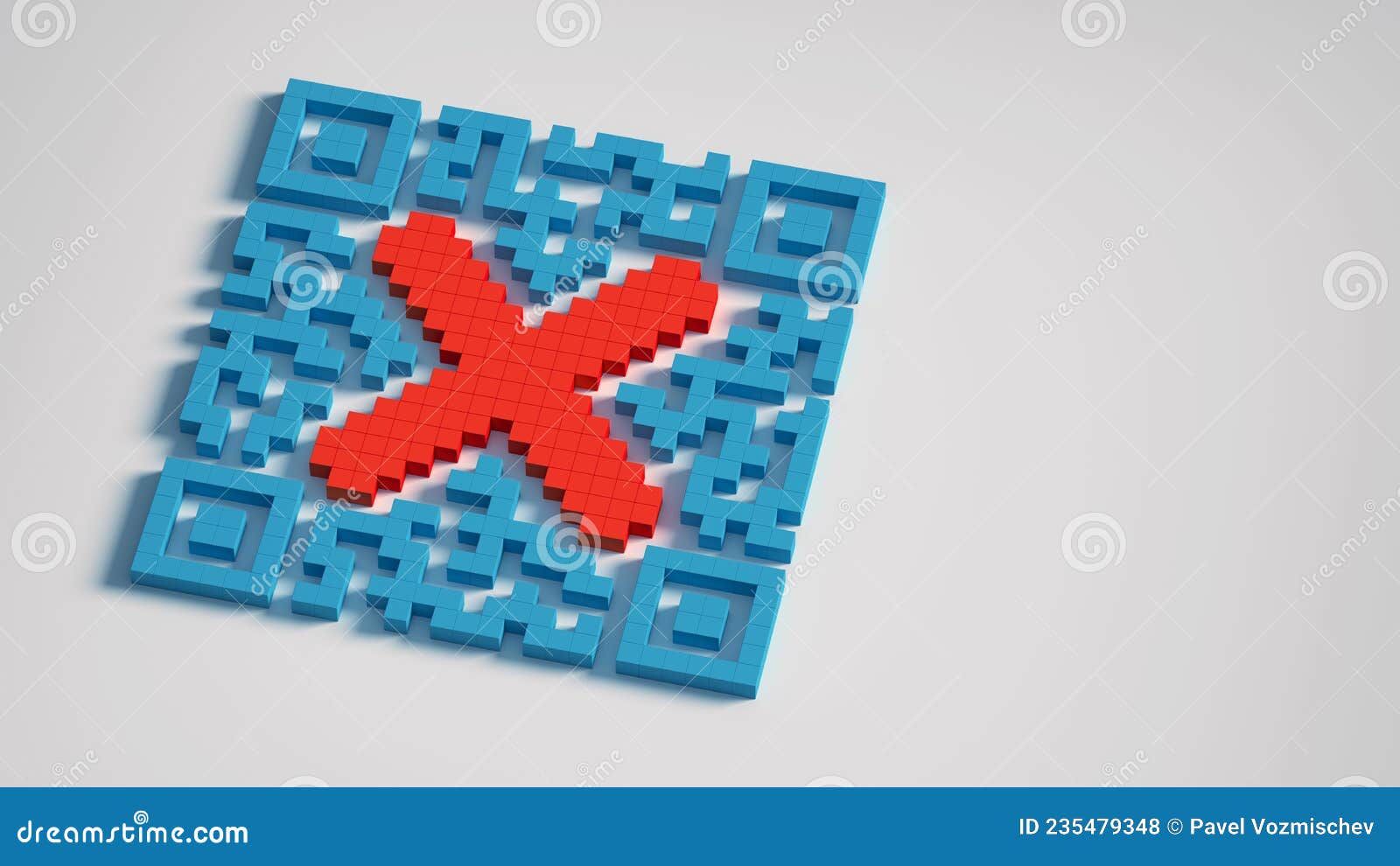 QR Code on a White Background - Rejected. Negative Virus Test. 3d ...