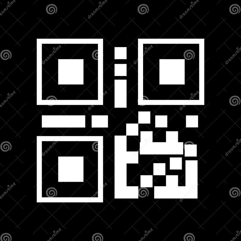 QR Code- White Linear QR Code Vector Illustration Symbol Icon Stock ...