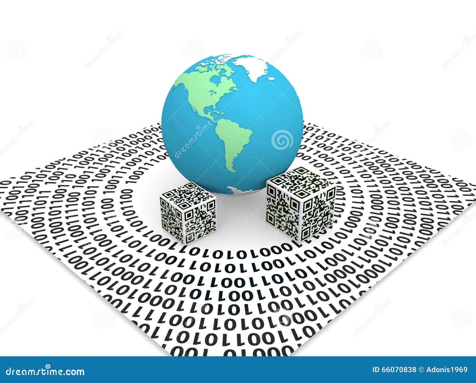 QR code with world globe stock illustration. Illustration of quick ...