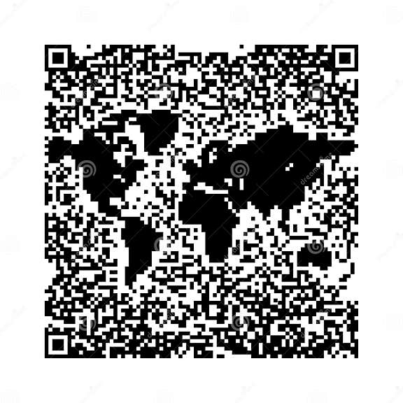 QR Code World map stock illustration. Illustration of smartphone - 18126664