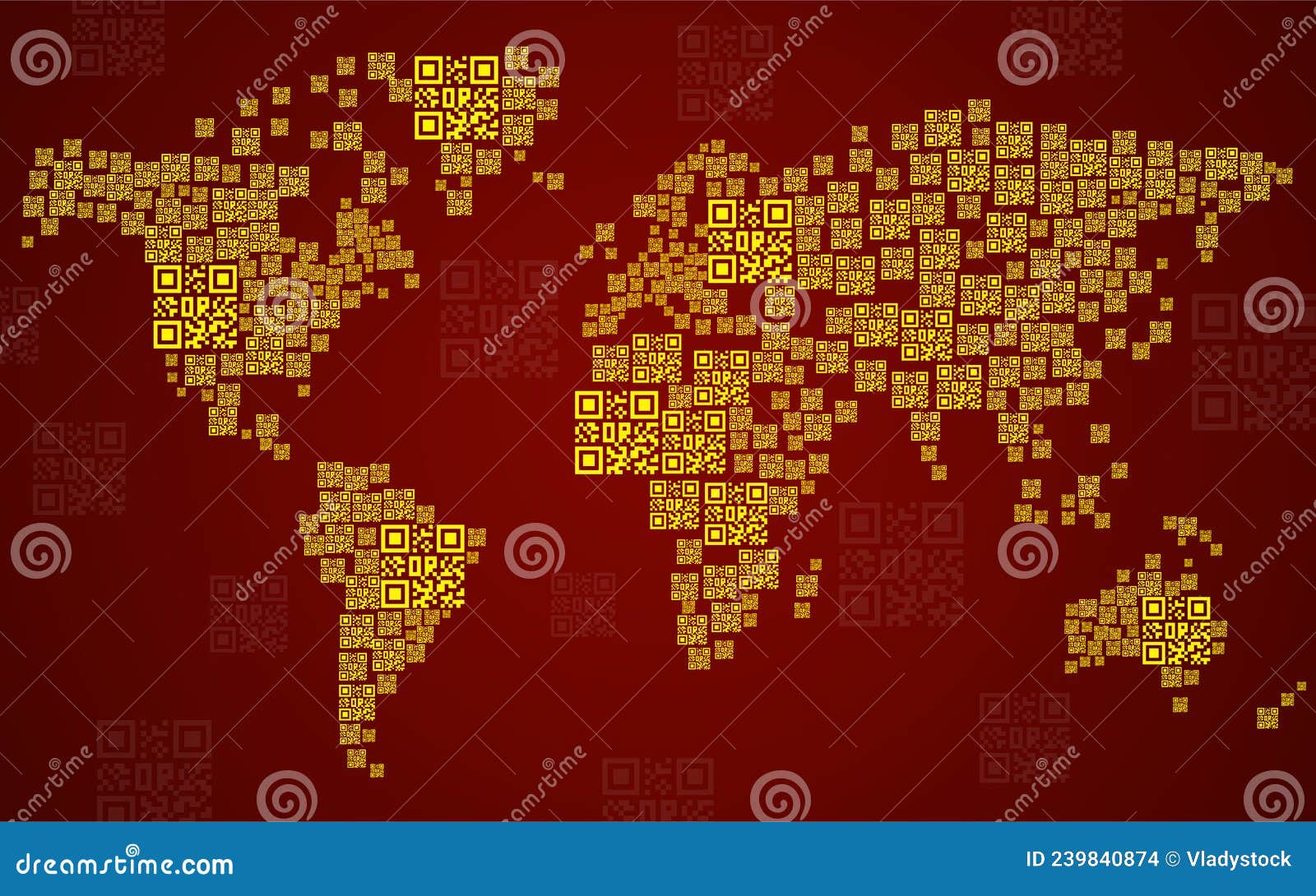 QR Code World Map. Pandemic Control, Vaccination. Global Identity Stock ...