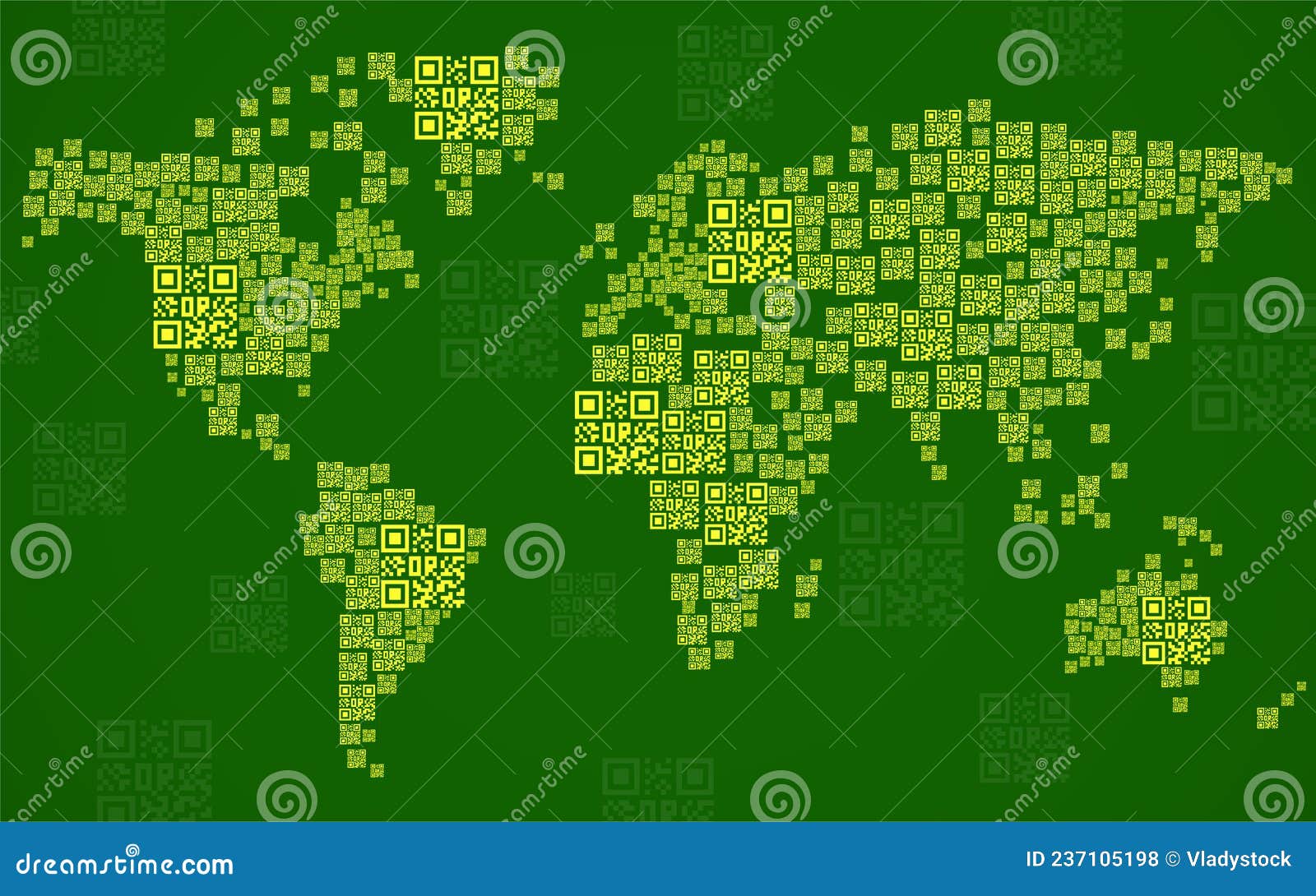 QR Code World Map. Pandemic Control, Vaccination Stock Vector ...