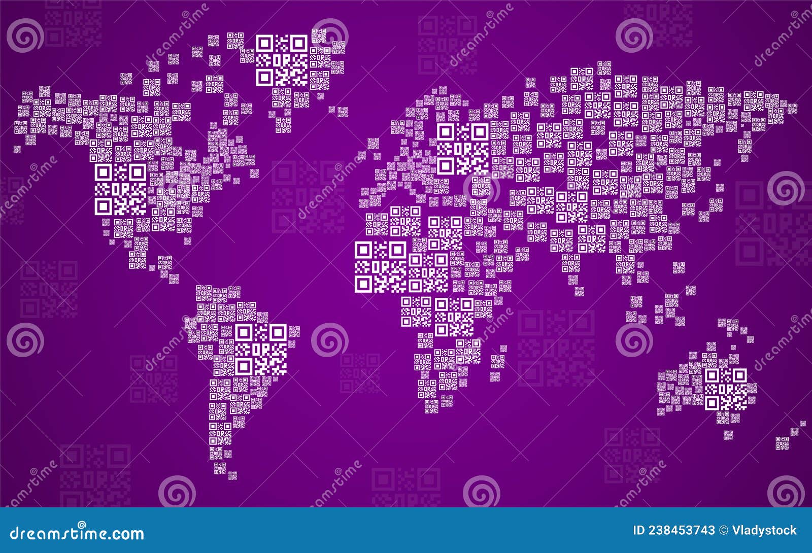 QR Code World Map. Pandemic Control, Vaccination Stock Vector ...