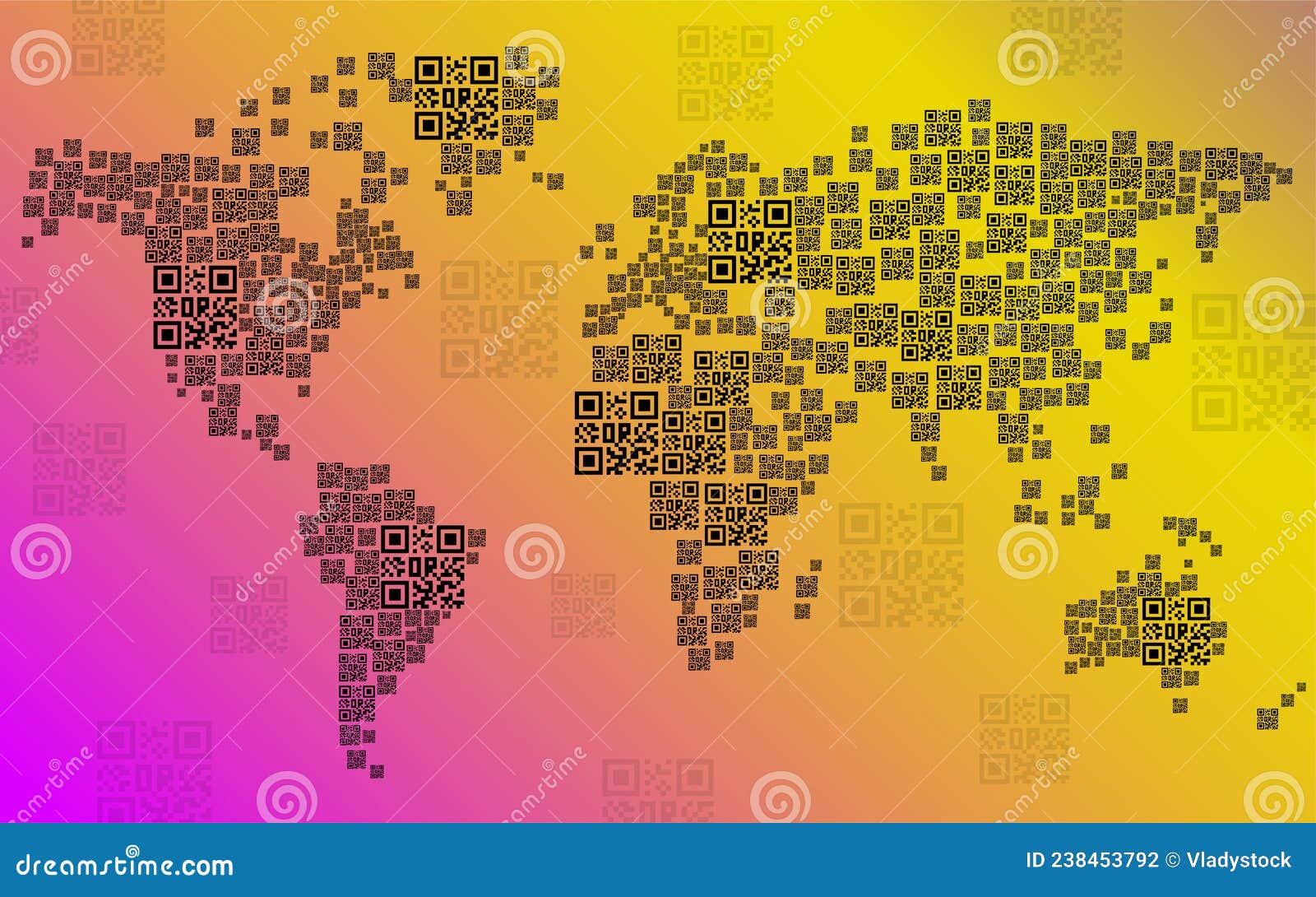 QR Code World Map. Pandemic Control, Vaccination Stock Vector ...