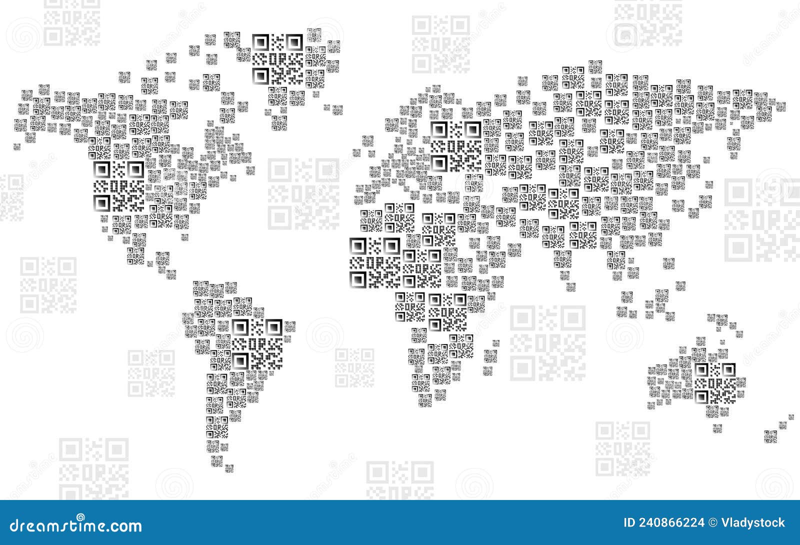 QR Code World Map. Pandemic Control, Vaccination Stock Vector ...