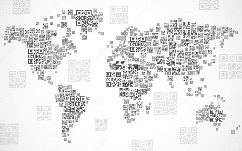 QR Code World Map. Pandemic Control, Vaccination Stock Vector ...