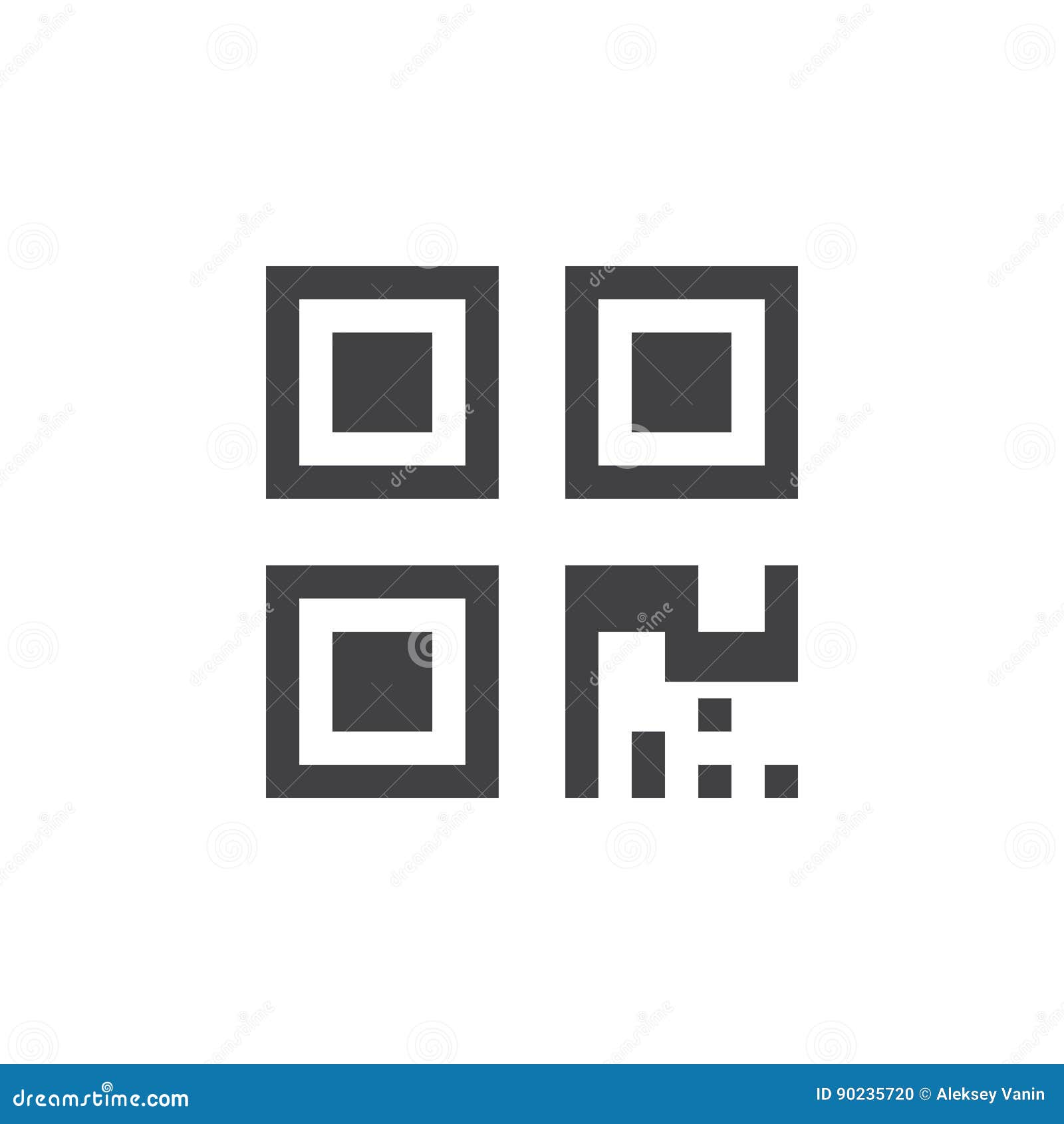 Qr Codeikone, Feste Logoillustration, Piktogramm Lokalisiert Stock ...