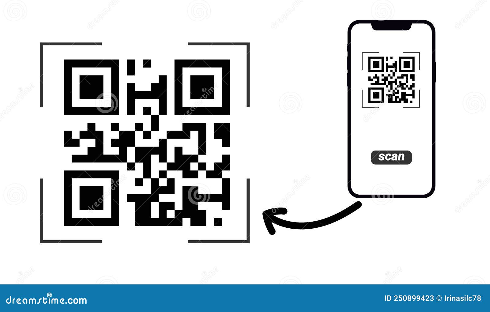 Qr-codepictogram scannen vector illustratie. Illustration of verkoop ...