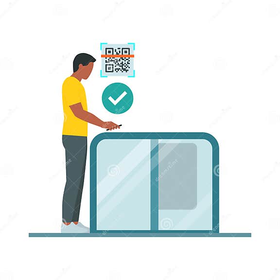 QR Codes and Access Control Stock Vector - Illustration of check, pass ...