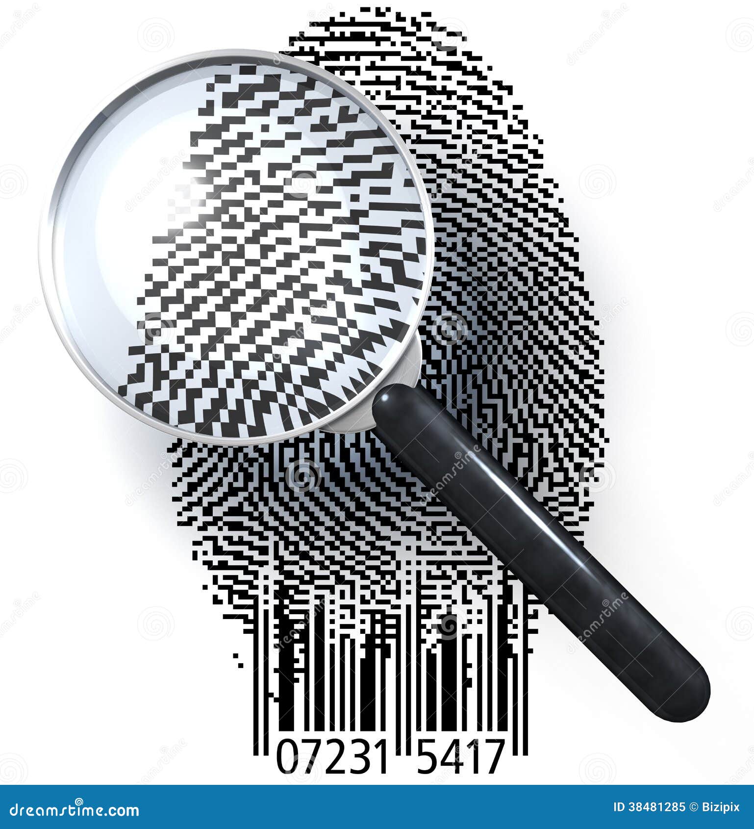 QR Fingerprint Under Magnifying Glass Royalty-Free Stock Photo ...