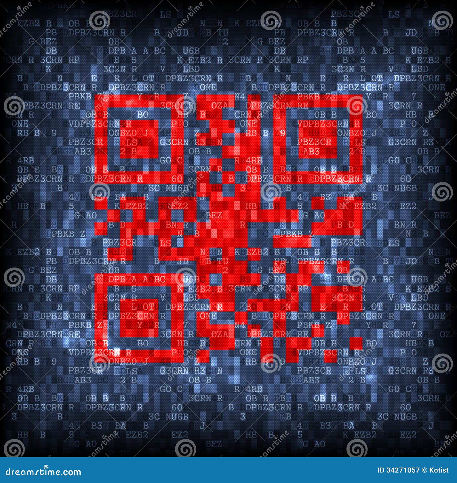QR icon on tech screen stock illustration. Illustration of identity ...