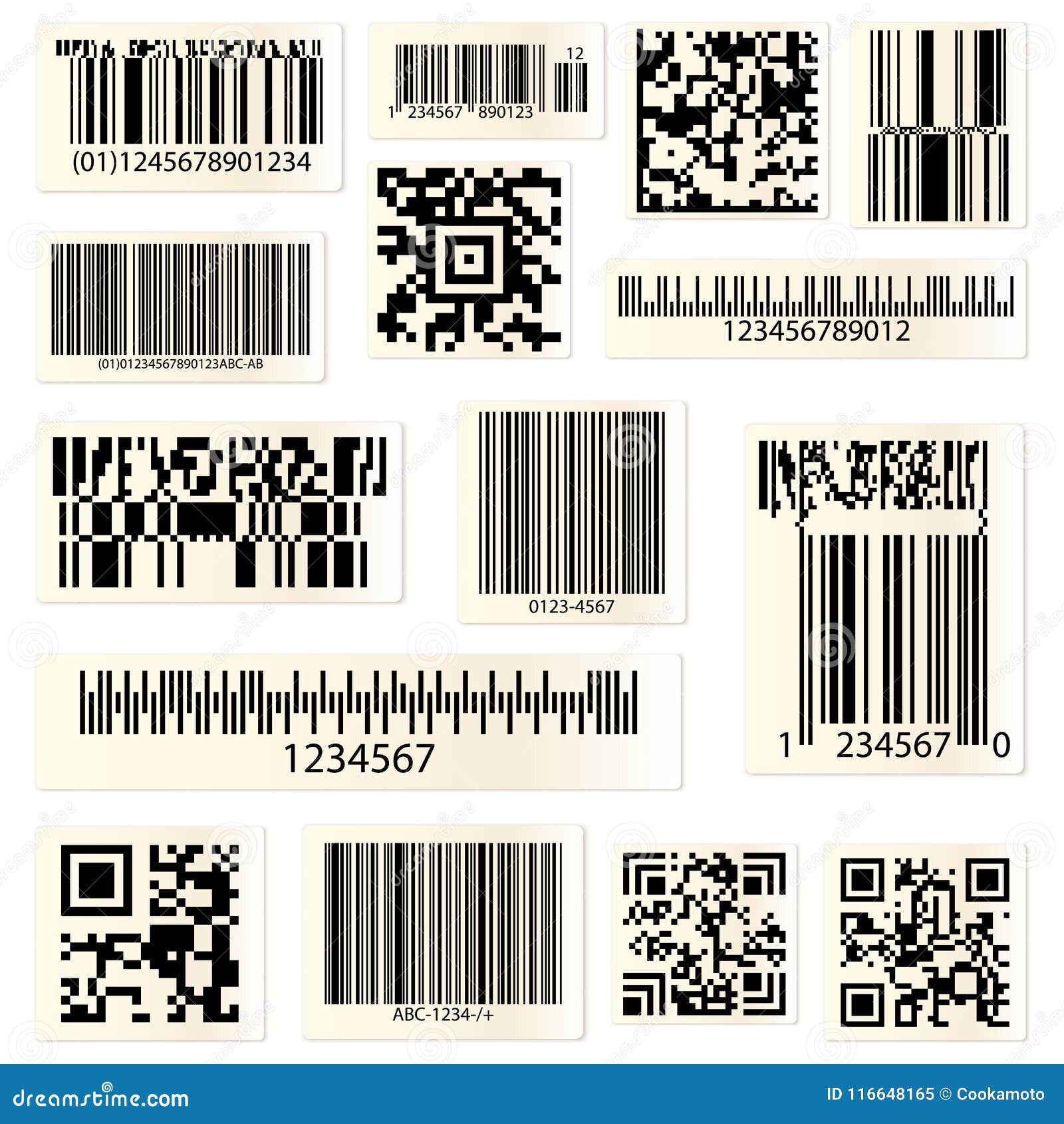 QR-koder Och Barcodes Med Nummer Vektor Illustrationer - Illustration av kodning, digitalt ...