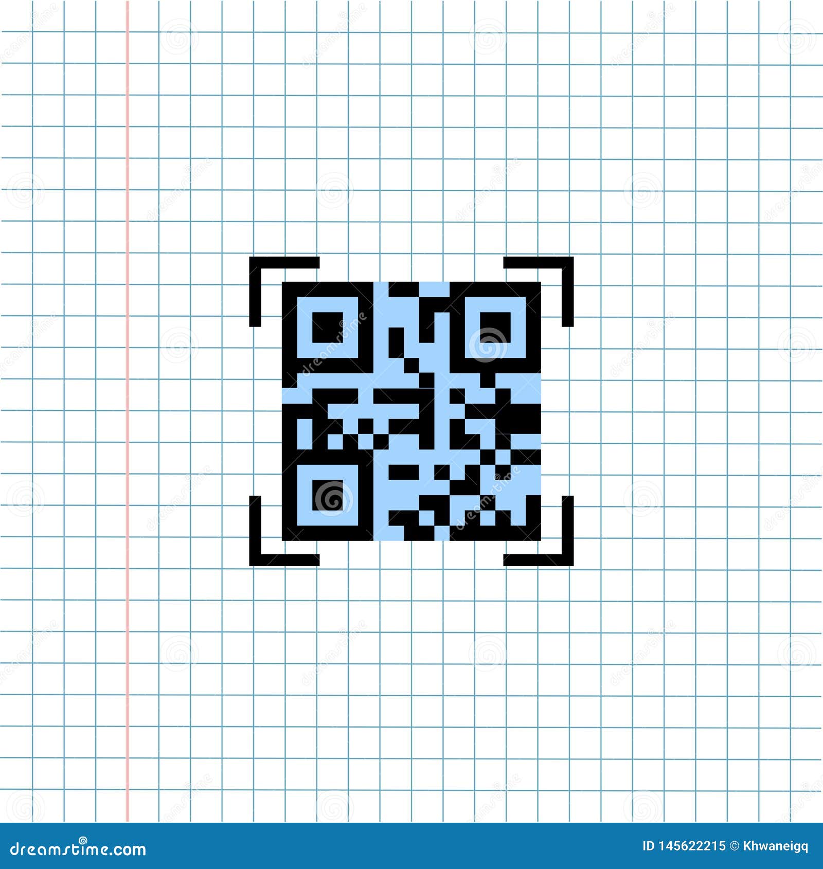 QR Payment Code Symbol Icon on Paper Note Background, Media Icon for ...
