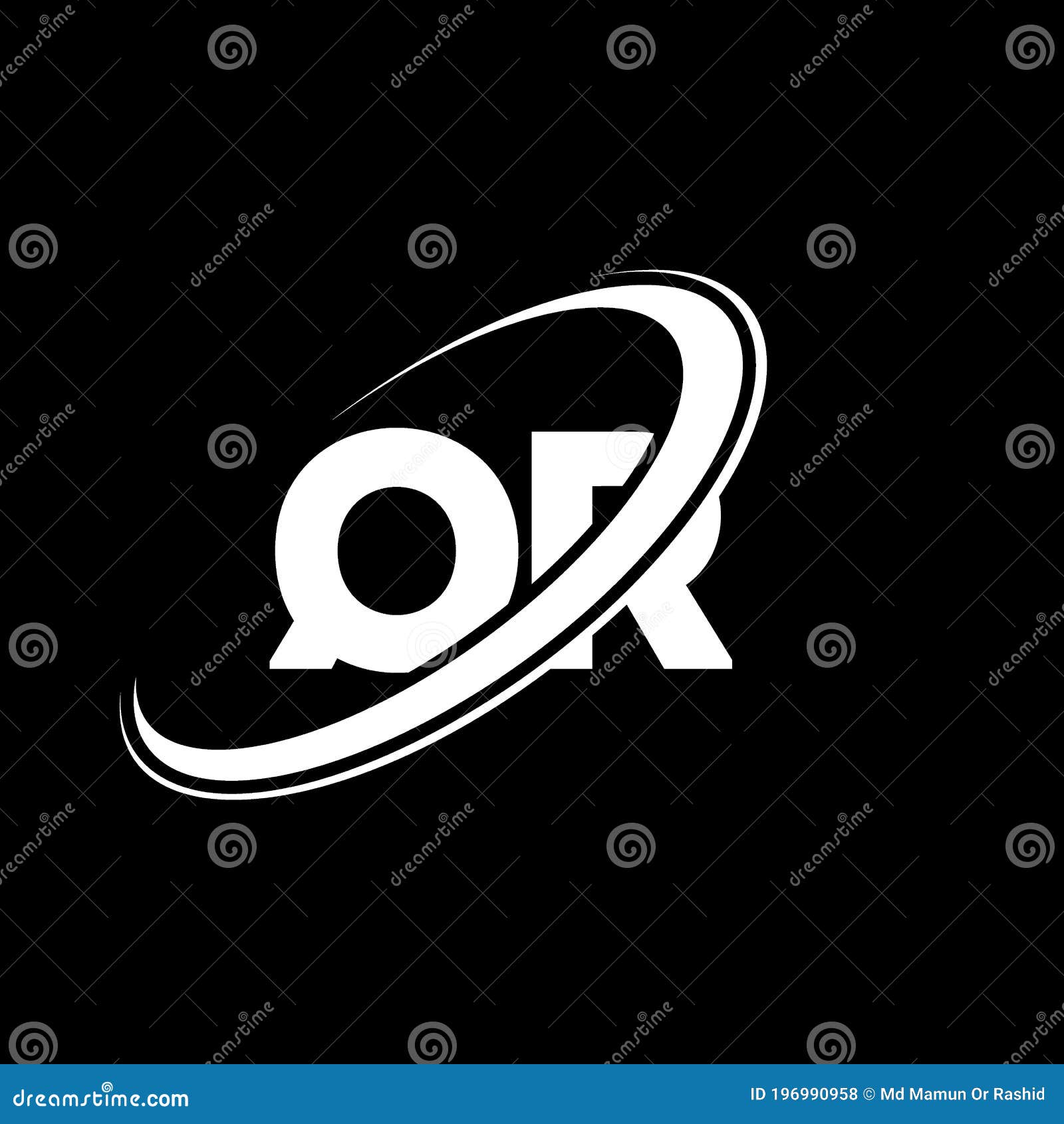 QR Q R Letter Logo Design. Initial Letter QR Linked Circle Uppercase ...