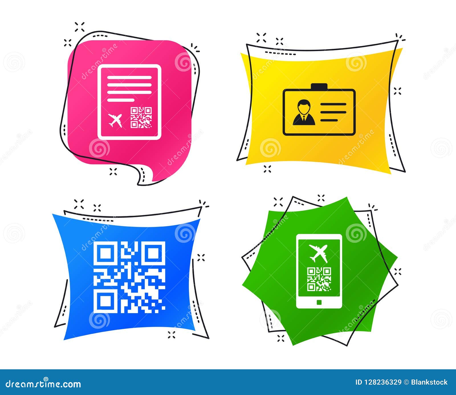QR-Scan-Codeikone Bordkarteflugzeichen Vektor Vektor Abbildung ...