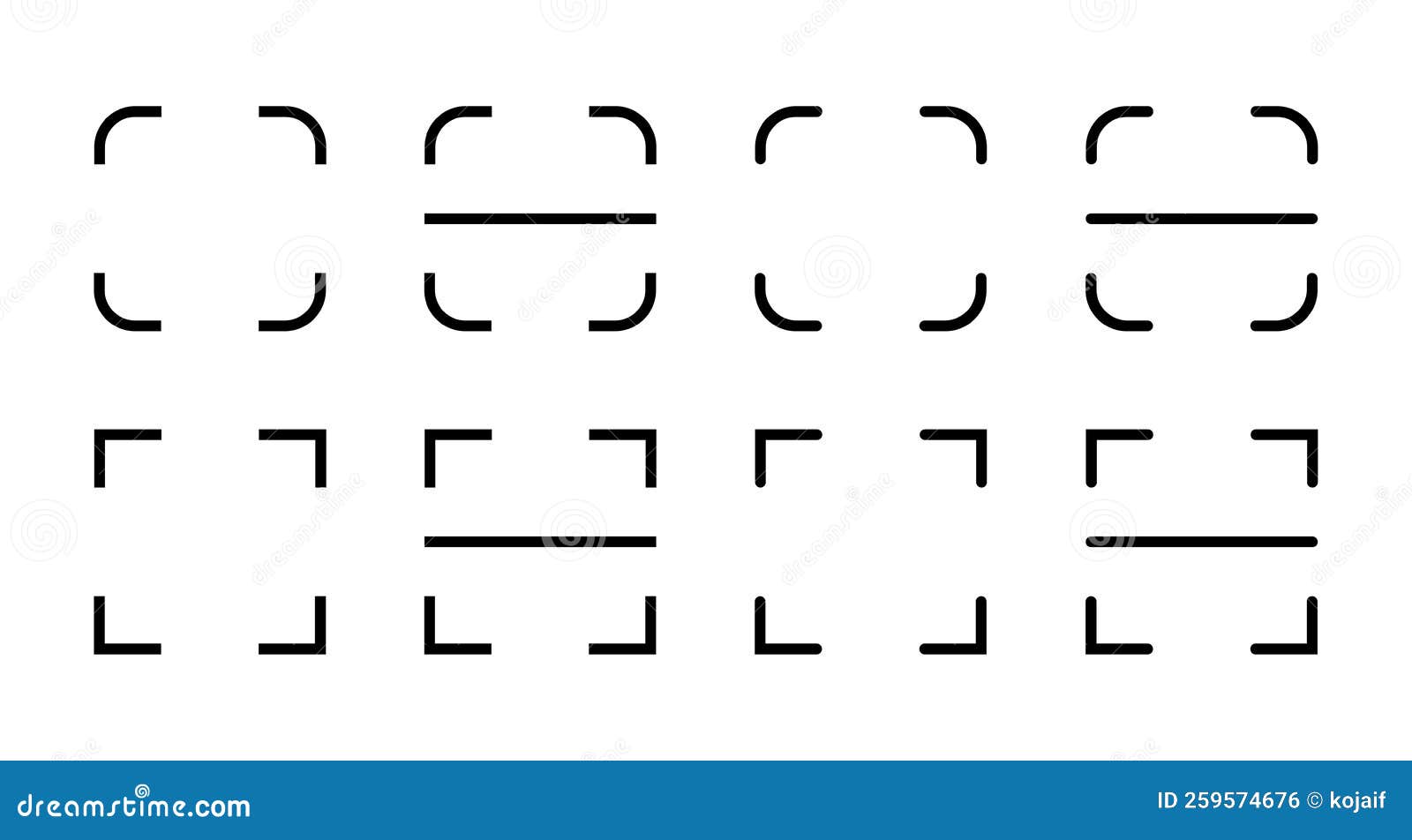 Qr Scan Icon Icon Set Scan Frame Symbol Stock Vector Illustration Of Element Isolated 259574676