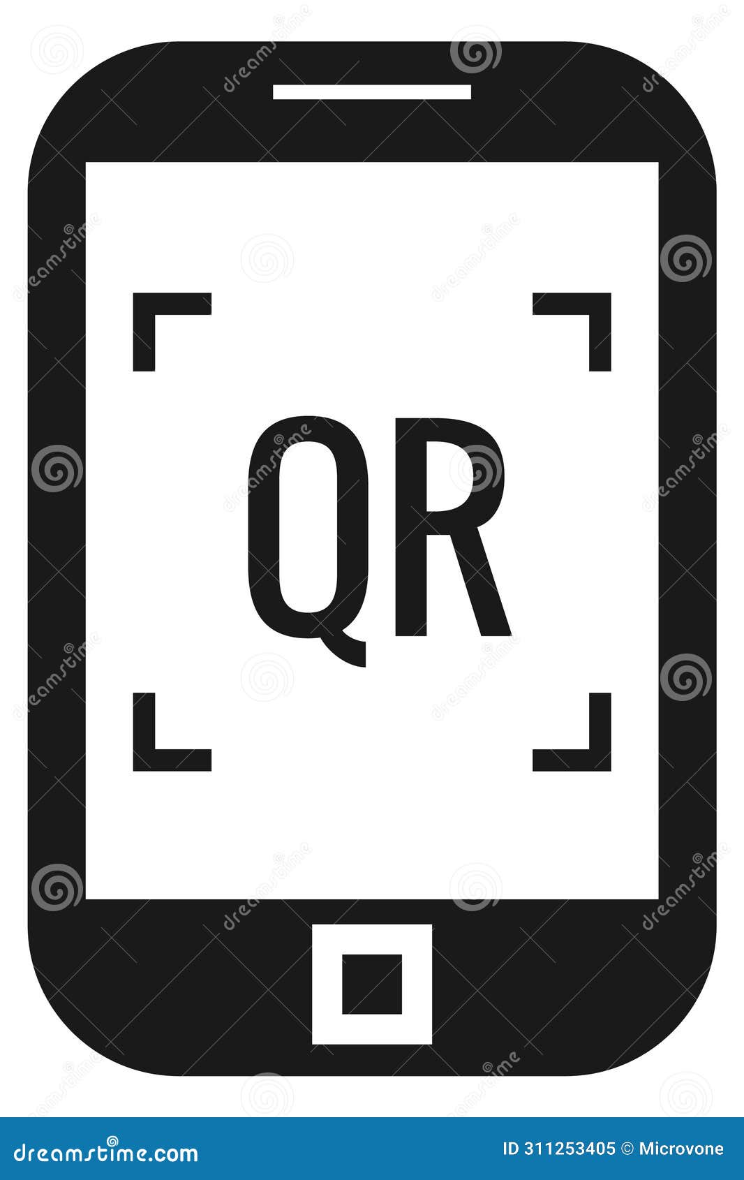 Qr Scanner App on Phone Screen. Code Scan Icon Stock Vector ...