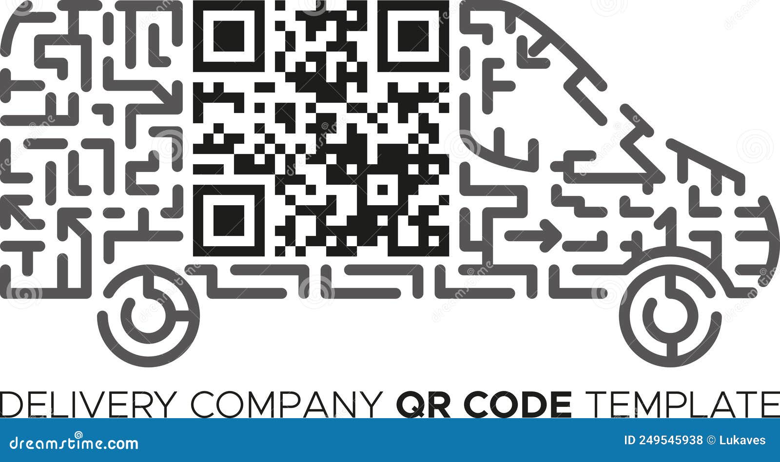 QR van delivery stock vector. Illustration of mobile - 249545938