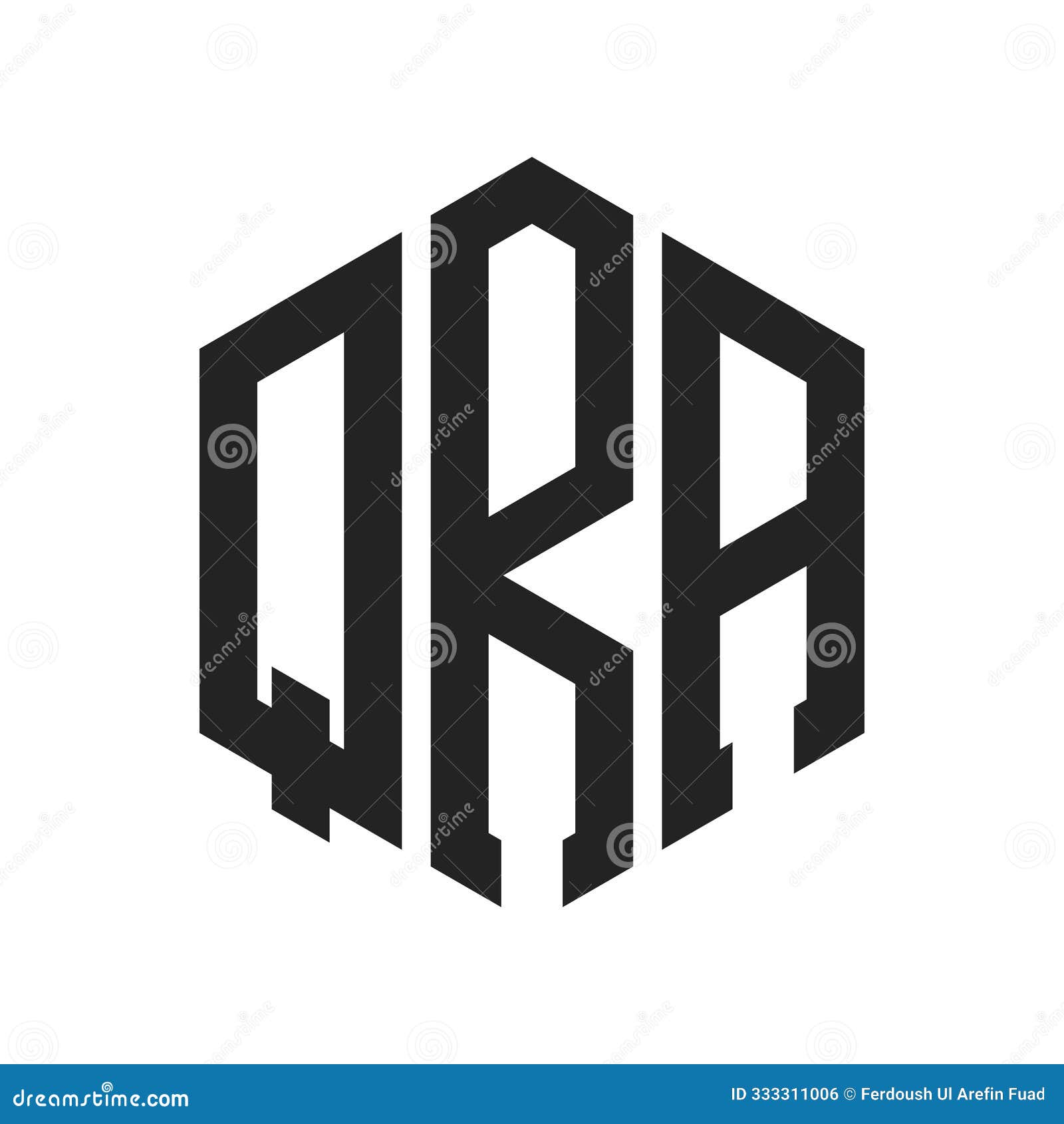 QRA Logo Design. Initial Letter QRA Monogram Logo Using Hexagon Shape ...