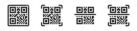 QRcode Scan Icons. Quick Response Code Icons. Silhouette Style Vector ...