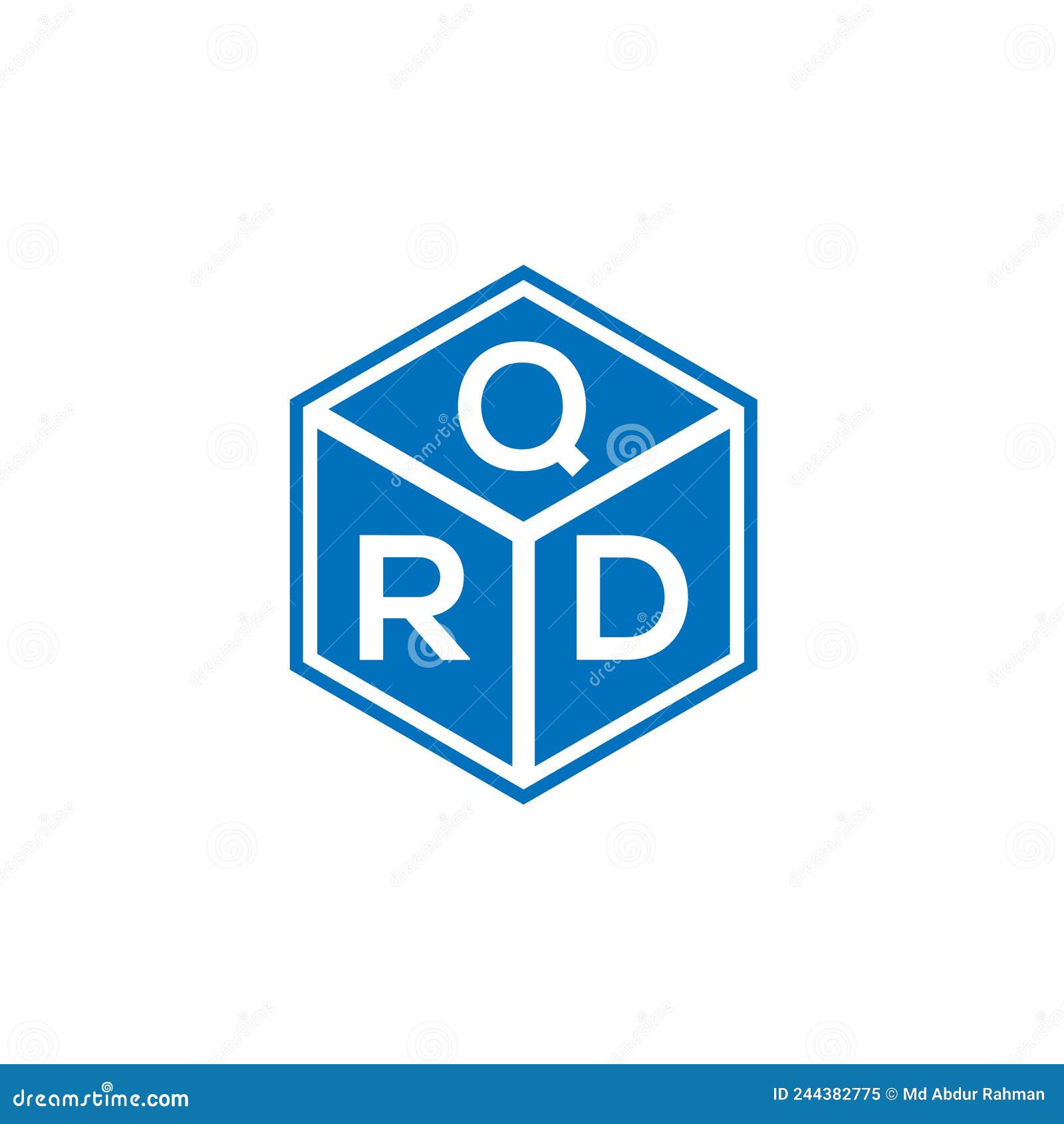 QRD Letter Logo Design on Black Background. QRD Creative Initials ...