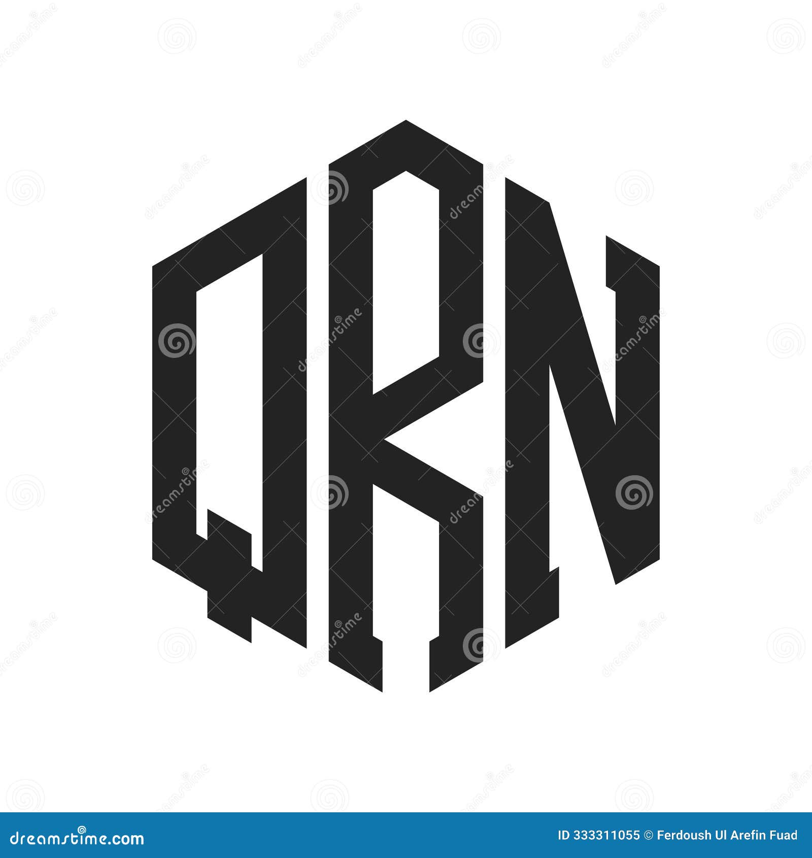 QRN Logo Design. Initial Letter QRN Monogram Logo Using Hexagon Shape ...
