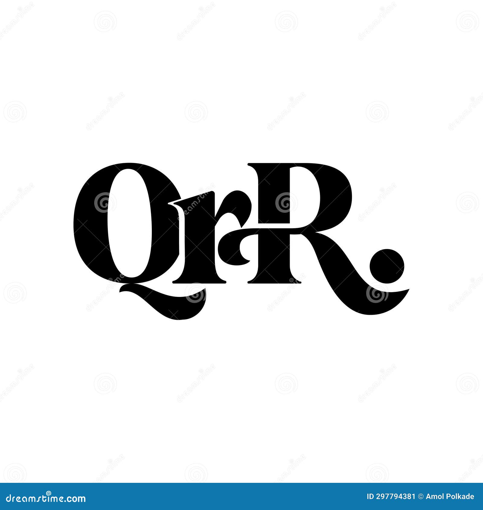 Qrr Typography Vector Monogram Illustration Stock Vector - Illustration ...