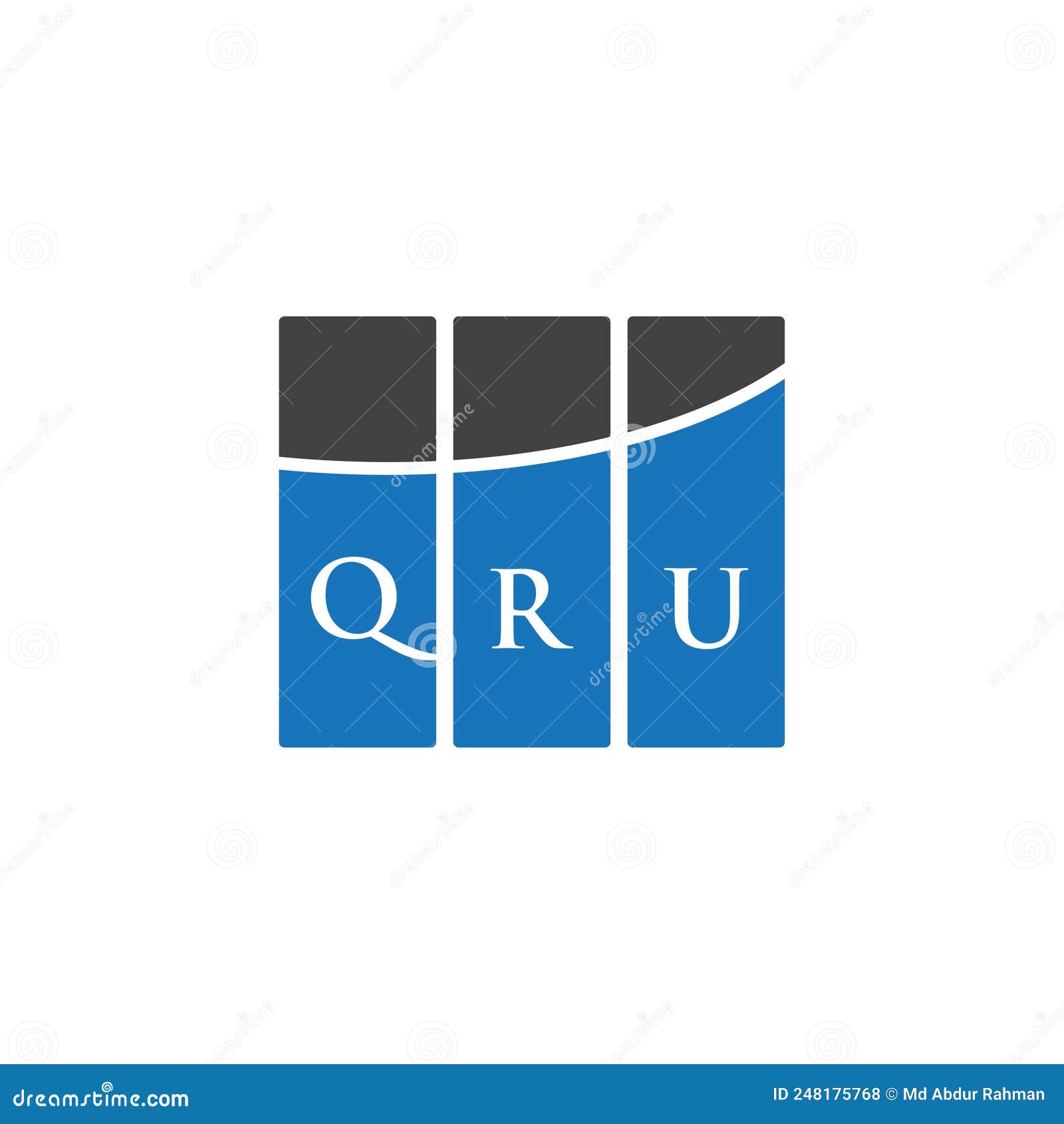 QRU Letter Logo Design on WHITE Background. QRU Creative Initials ...