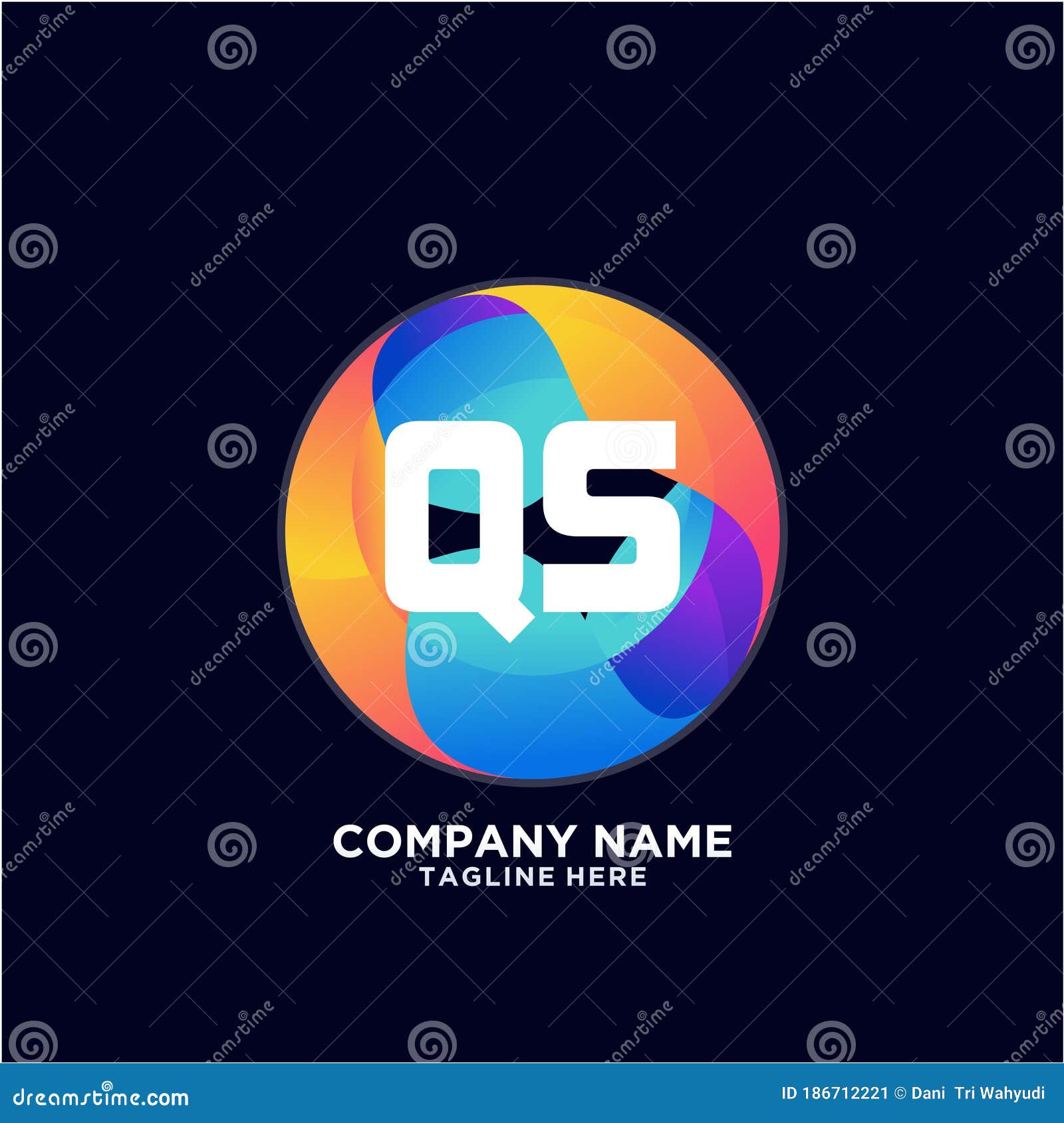 QS Initial Logo with Colorful Circle Template Vector Stock Vector ...