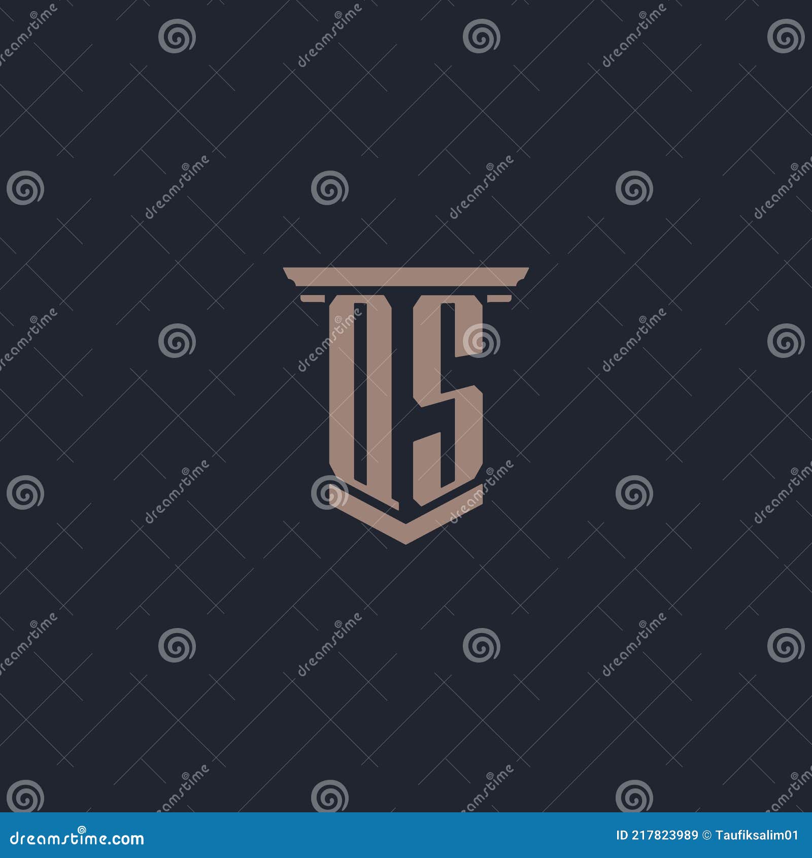 QS Initial Monogram Logo with Pillar Style Design Stock Vector ...