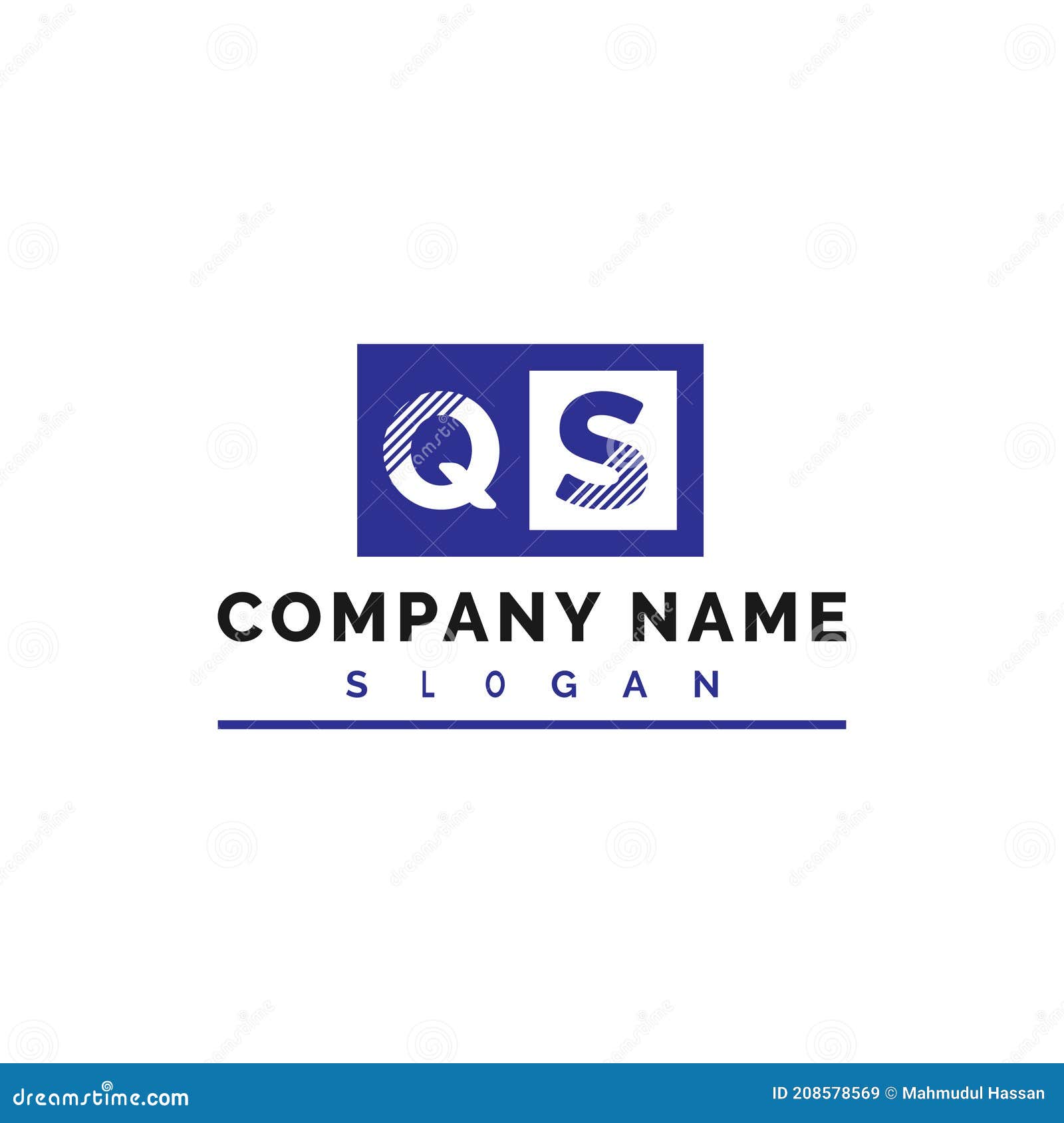QS Logo Design. QS Letter Logo Vector Illustration - Vector Stock ...