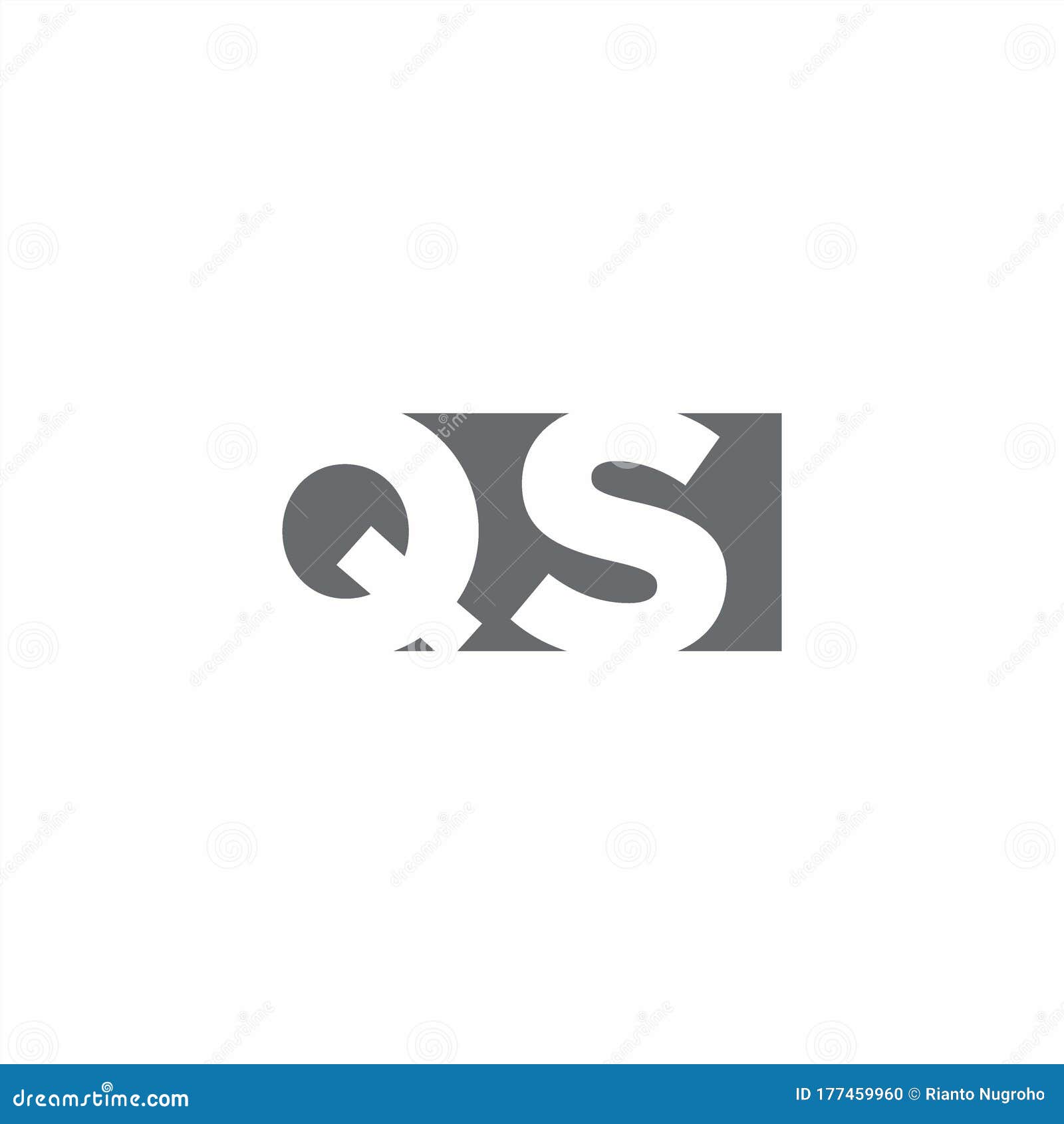 QS Logo Monogram with Negative Space Style Design Template Stock Vector ...