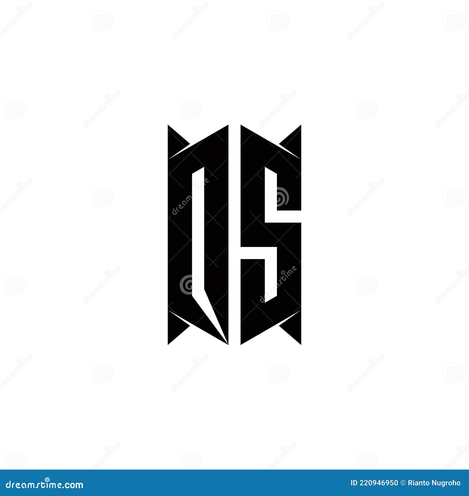 QS Logo Monogram with Shield Shape Designs Template Stock Vector ...