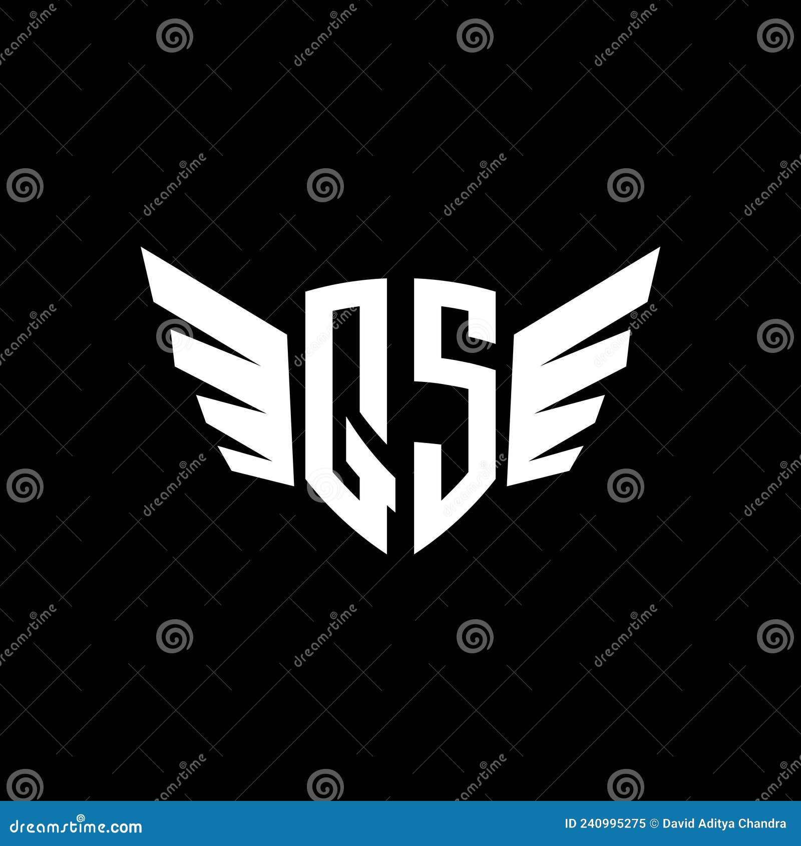 QS Monogram Wing Shape Style Stock Vector - Illustration of logos ...