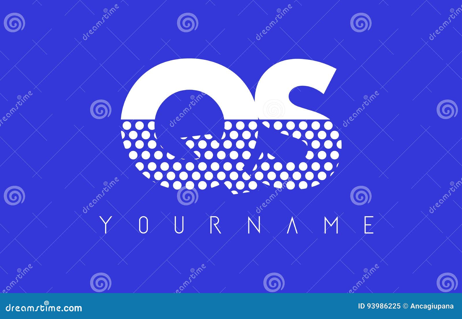 QS Q S Dotted Letter Logo Design with Blue Background. Stock Vector ...