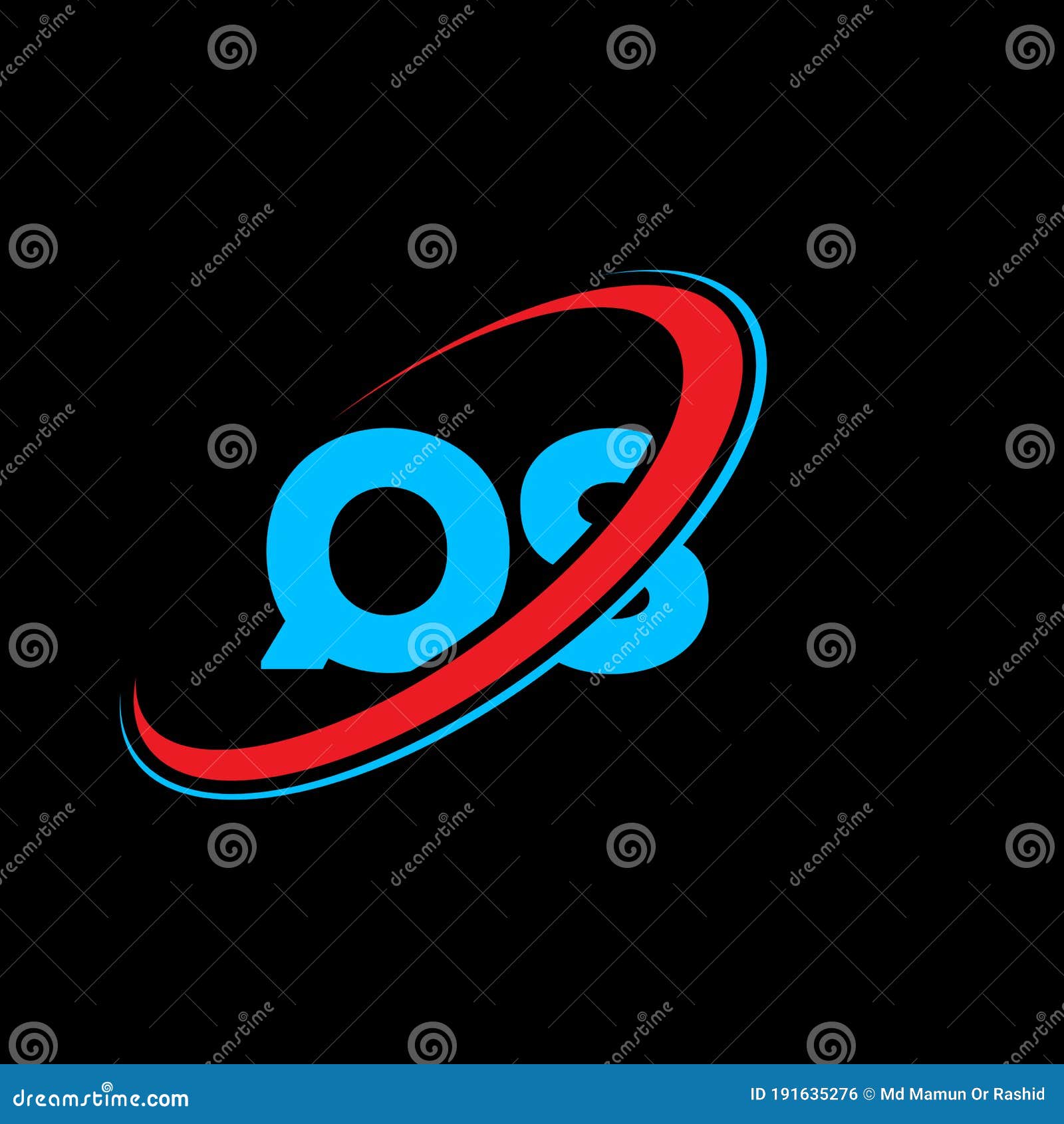 QS Q S Letter Logo Design. Initial Letter QS Linked Circle Uppercase ...