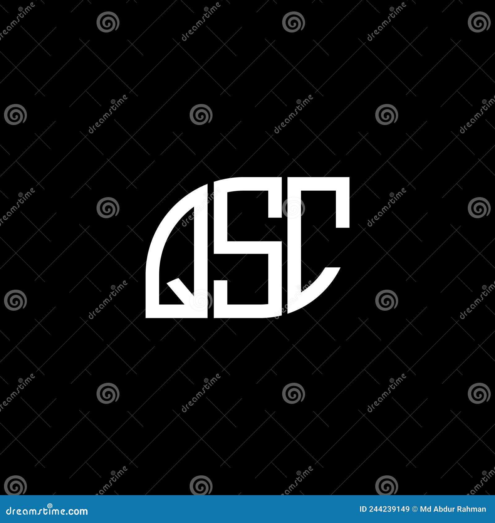 QSC Letter Logo Design on Black Background.QSC Creative Initials Letter ...