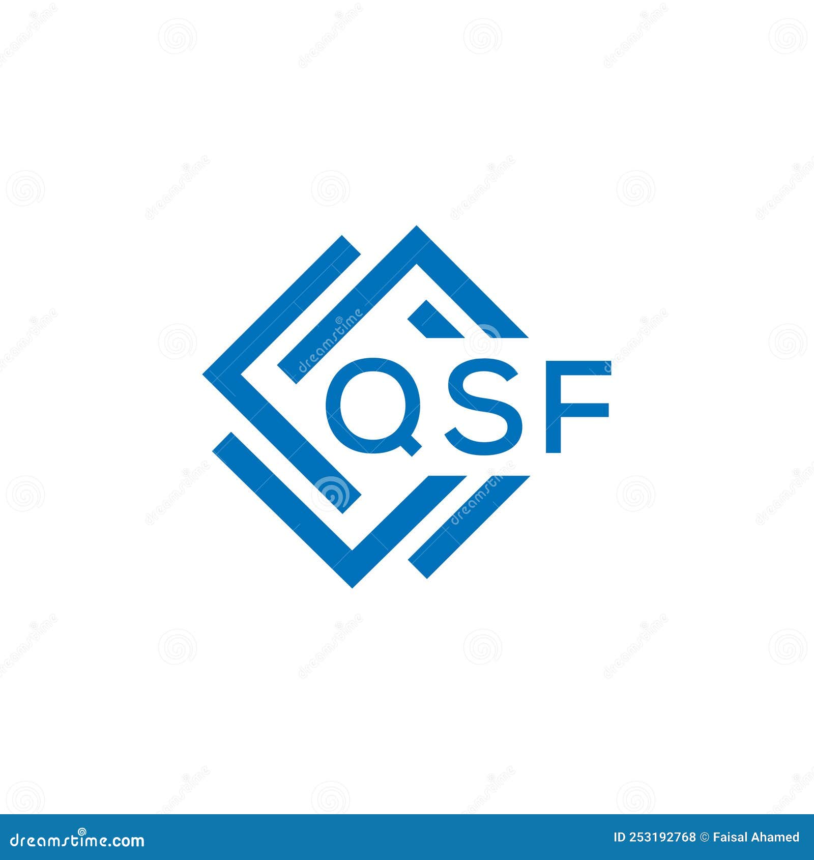 QSF Letter Logo Design on White Background. QSF Creative Circle Letter ...