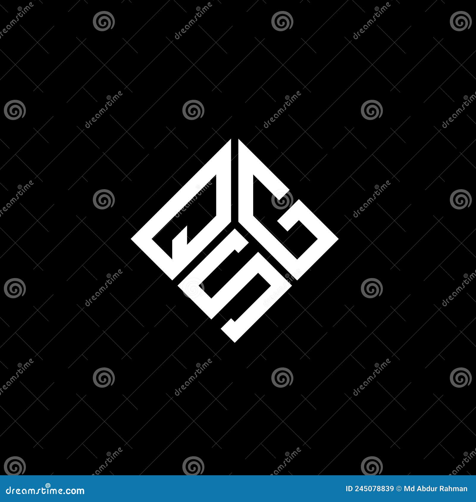 QSG Letter Logo Design on Black Background. QSG Creative Initials ...
