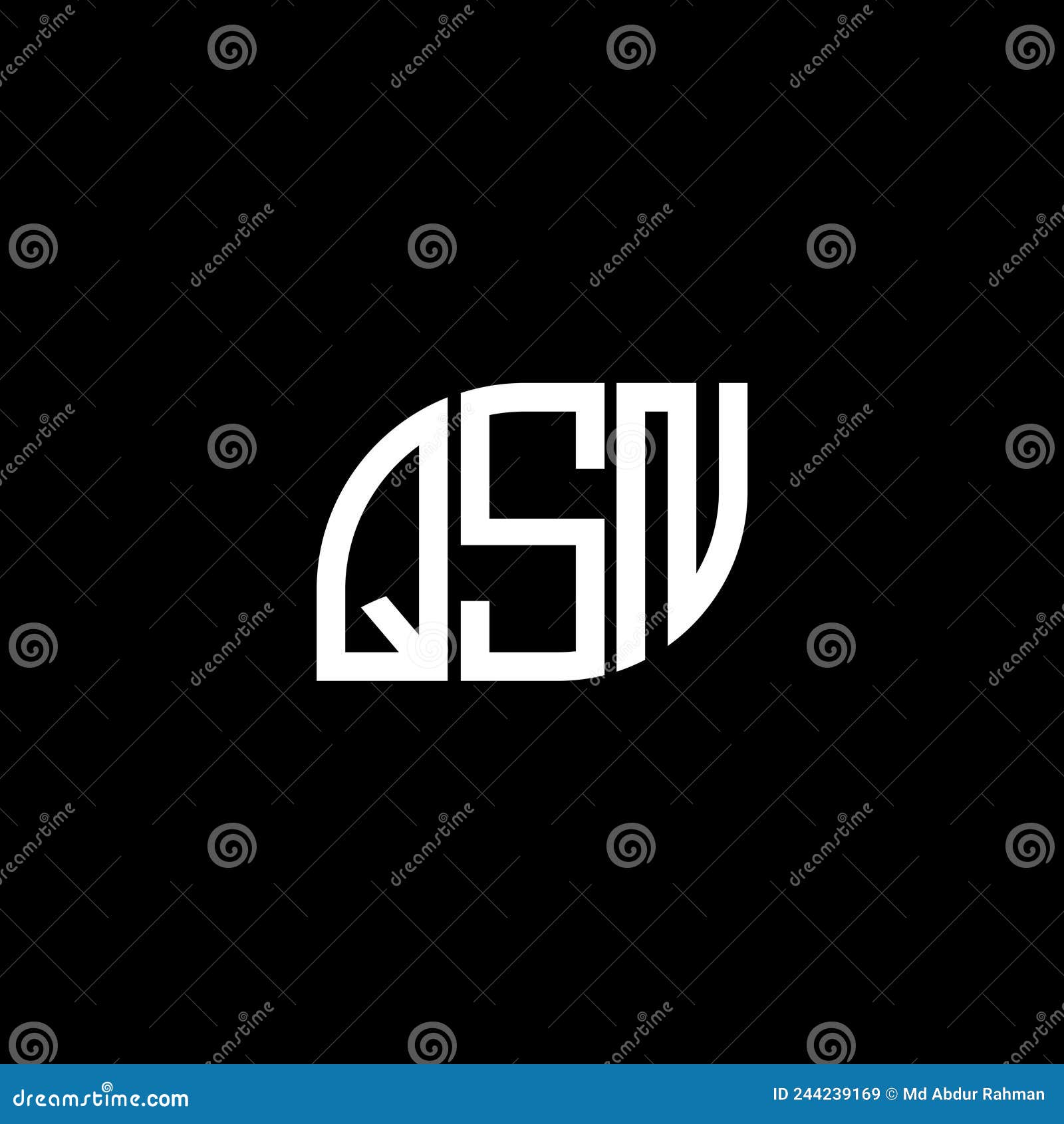 QSN Letter Logo Design on Black Background.QSN Creative Initials Letter ...