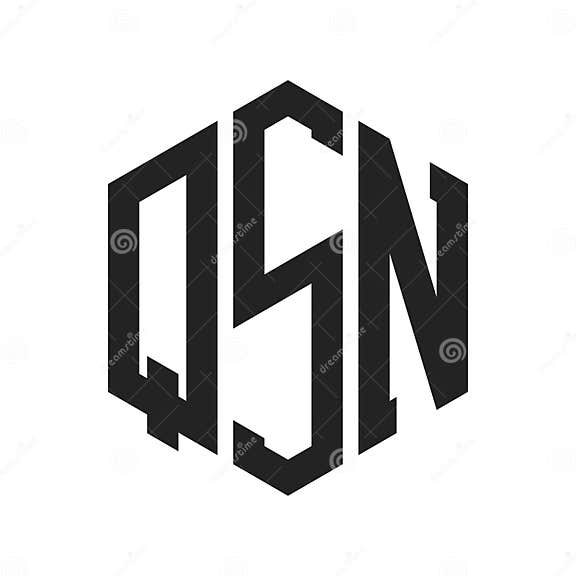 QSN Logo Design. Initial Letter QSN Monogram Logo Using Hexagon Shape ...
