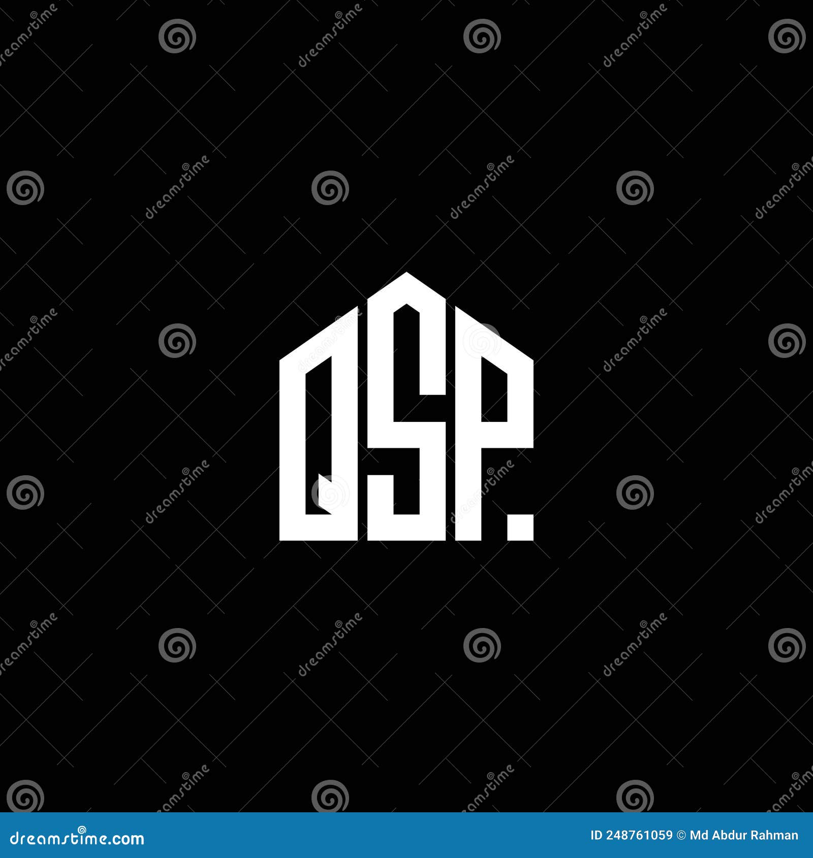 QSP Letter Logo Design on BLACK Background. QSP Creative Initials ...